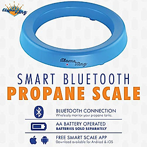 Flame King Smart Wireless Propane Tank Scale - Bluetooth Gas Gauge with App Connectivity for BBQ and Grills Monitors Multiple Propane Cylinders - 20/30/40 lb Tanks