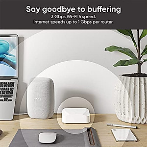 Wyze AX3000 Dual-Band Wi-Fi 6 Mesh Router System, Covers up to 3000 Sq. Ft, 100+ Devices, Replaces Router and Extender, Supports Wired Backhaul, 2x 1 Gbps Ports per router - 2 Pack