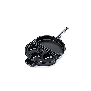 Fox Run Non-Stick Omelette Pan with Egg Poacher Set, 11.25 x 9.5 x 2.5 inches, Metallic