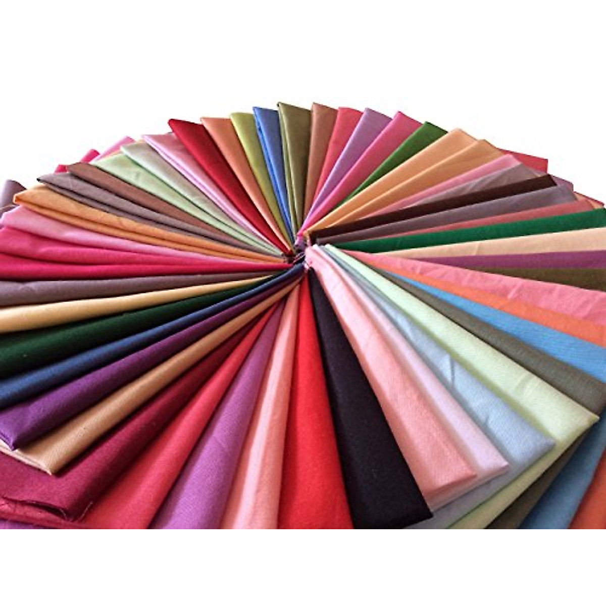 longshine-us 25pcs Solid Colors Premium Cotton Craft Fabric Bundle Squares Patchwork Lint DIY Sewing Scrapbooking Quilting Dot Pattern Artcraft (10" x 10")