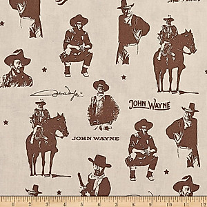 Riley Blake John Wayne Silhouettes Tan, Fabric by the Yard