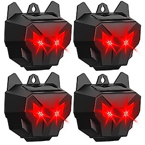 X-PEST Solar Coyote Deterrent Deer Repellent Devices, Outdoor Nocturnal Animal Repeller for Raccoon Skunk Fox with Predator Lights for Chicken Coop, Farm, Garden, Yard (4 Pack)