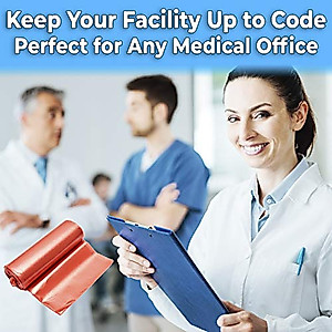 No Leak, Hospital Grade Biohazard Waste Bags 150 Pk. 10 Gallon, 24" Red Trash Liner With Hazard Symbol For Infectious Waste Disposal. Best Small Lab Can Liners for Labeling Biohazardous Trash Safely