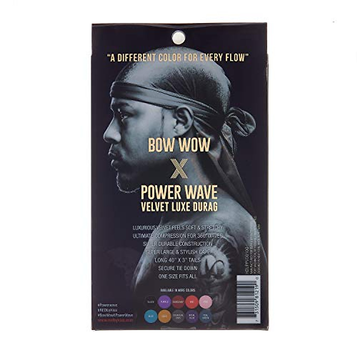 KISS RED Bow Wow Power Wave Velvet Luxe Durag (Charcoal Grey)