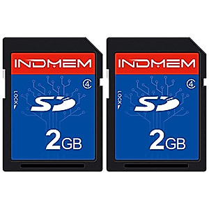 INDMEM 2 Pack SD Card 2GB Class 4 Flash Memory Card 2G SLC Stanard Secure Digital Cards (2PC)