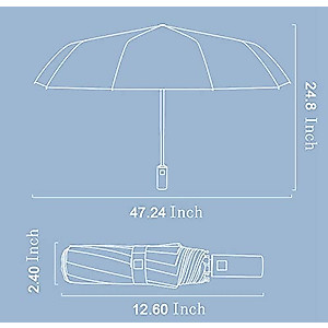 JOURNOW X-Large 8 Ribs Windproof Automatic Travel Umbrella with 210T Heavy Coating (Green)