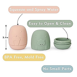 Socub Baby Bath Toys, Squeezable Silicone Bath Toys for Toddlers 1-3, BPA Free Bathtub Toys for Infants