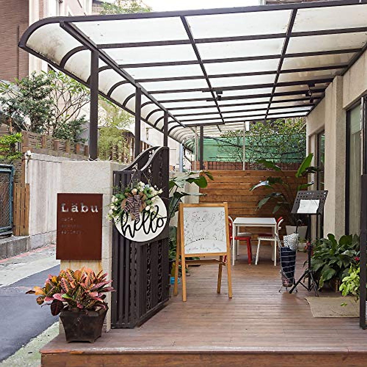 Welcome sign for front door Round Wood Sign Hanging Welcome Sign for Farmhouse porch Spring Welcome Sign Front Door Decoration