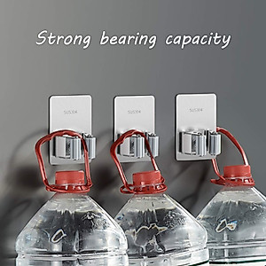 Yamto Broom Mop Stainless Wall Mount Holder Self Adhesive Tape, Brush Broom Gripper Holds, Storage Racks & Organization for Your Home, Kitchen Pan, Garage Bathroom Garden Tool Rack No Drilling 2 Pack