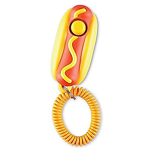 Brightkins Smarty Pooch Hot Dog Training Clicker - Dog Training Clicker, Perfect for Dog Training and Obedience Games, Clicker for Dog Training