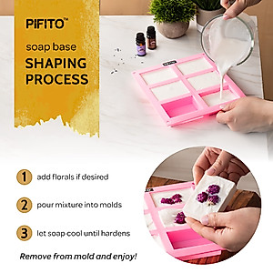 Pifito Melt and Pour Soap Base Sampler (7 lbs) │ Jojoba Oil, Sweet Almond Oil, Mango Butter, Apricot Kernel Oil, Grapeseed Oil, Oatmeal, Clear (1lb ea) │ Glycerin Soap Making Supplies