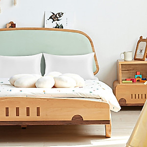 NTBAY Silk Satin Toddler Pillowcases - Set of 2 - Super Soft and Silky 14x20 Pillow Covers - Envelope Closure White Cooling Travel Pillow Cases for Nursery, Kids, Boys and Girls, 14 x 20 Inches