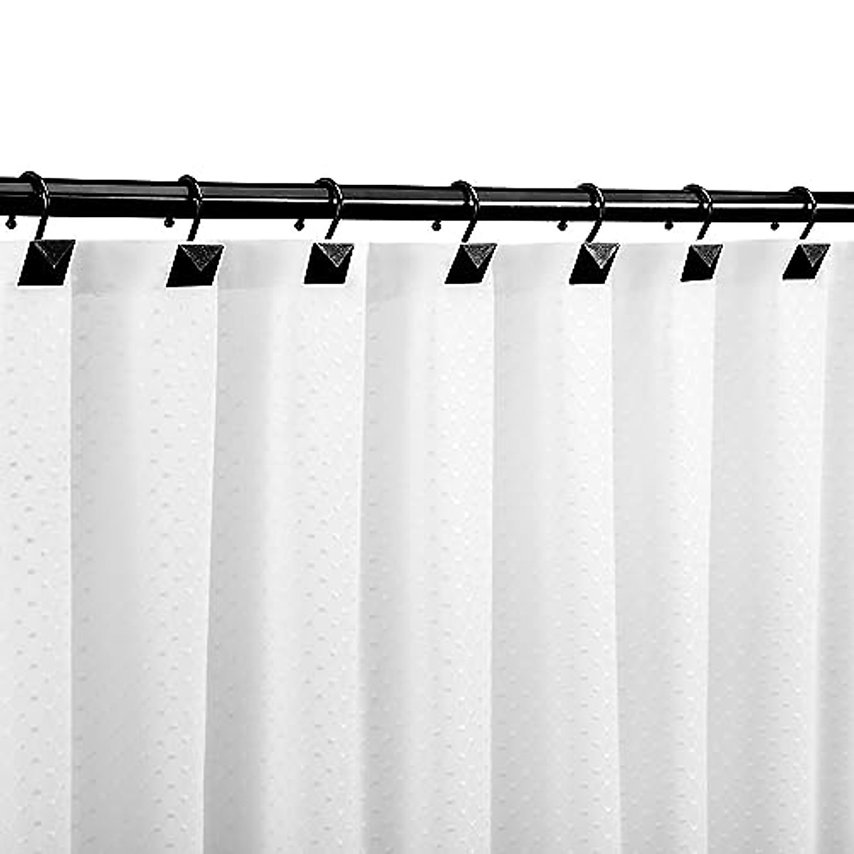 Black Shower Curtain Hooks, CHICTIE Shower Hooks for Shower Curtain, Rustproof Decorative Shower Curtain Rings for Bathroom Rod, Modern Metal Shower Curtain Hangers, Square Pyramid Design Set of 12