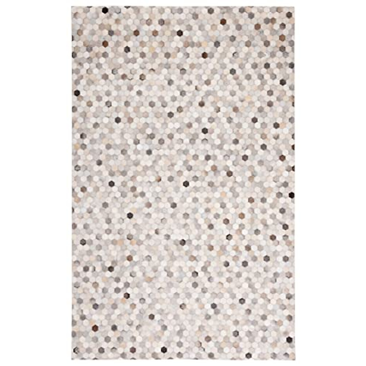 SAFAVIEH Studio Leather Collection 6' x 9' Ivory/Grey STL217A Handmade Mid-Century Modern Living Room Dining Bedroom Area Rug