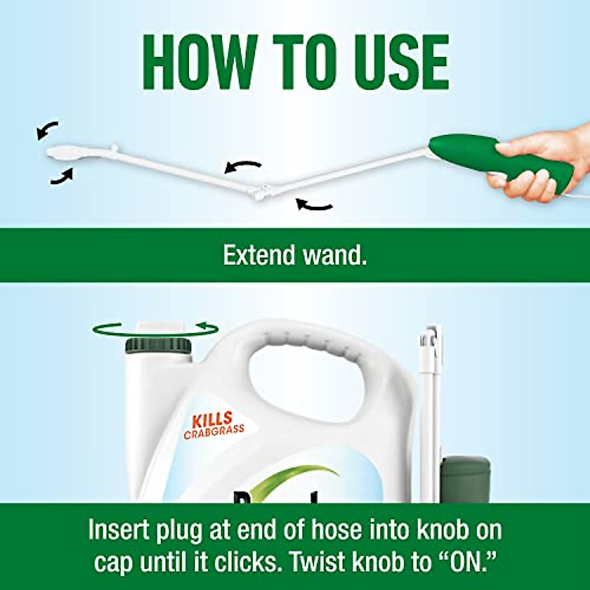 Roundup for Lawns₁ Ready-to-Use - Tough Weed Killer for Use On Northern Grasses, Extended Reach Wand, 1.33 gal.