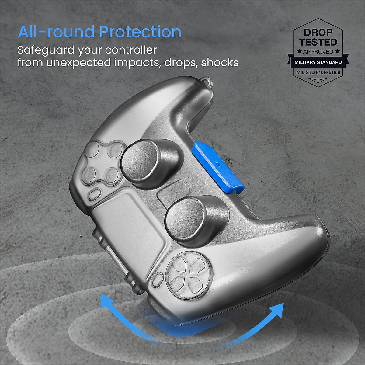 tomtoc Protective Case for PS5 Controller, Hard Shell Joystick Protector for Playstation 5 DualSense Wireless Remote, Shock-Proof, Dust-Resistant, Anti-Scratch, PS5 Accessories Protective Cover