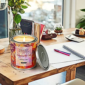 Citronella Candles Outdoor and Indoor, 4 Pack 42 Oz 240 Hours Large Citronella Candles for Summer, Long Lasting Lemongrass Soy Candle Scented Candles for Garden Patio Yard Balcony