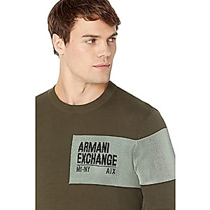 A|X ARMANI EXCHANGE Men's Side Sleeve Contrast Logo Sweater, Rosin, XL