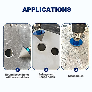 2pcs Diamond Beveling Chamfer Bit,BRSCHNITT 2 Inch (50mm) Diamond Finger Milling Bits with 5/8-11 Thread for enlarging, polishing and Bevelling The exsit Holes