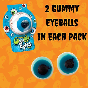 Gummy Googly Eyes Candy, Christmas Bulk Candy Individually Wrapped, 50 Count, 0.49 Ounces Each
