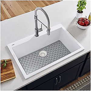 Ruvati 30 x 20 inch Drop-in Topmount Granite Composite Single Bowl Kitchen Sink - Midnight Black - RVG1030BK