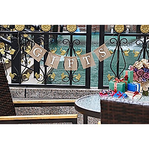 dealzEpic - Rustic Burlap Gifts Bunting Banner Sign for Baby Baptism/Baby Shower Party Decoration