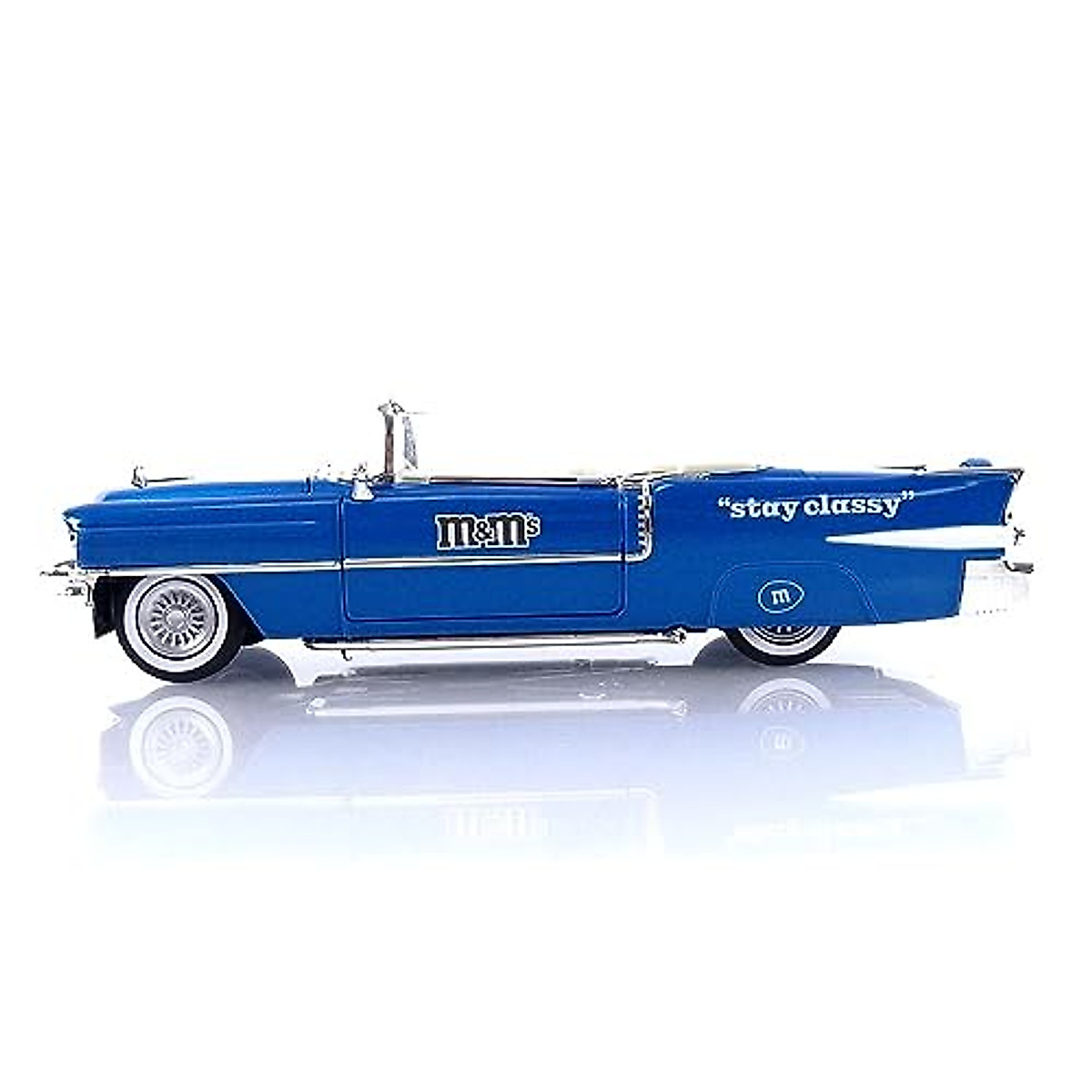 Jada Toys M&M's 1:24 1956 Cadillac El Dorado Die-cast Car w/ 2.75" Blue Figure, Toys for Kids and Adults