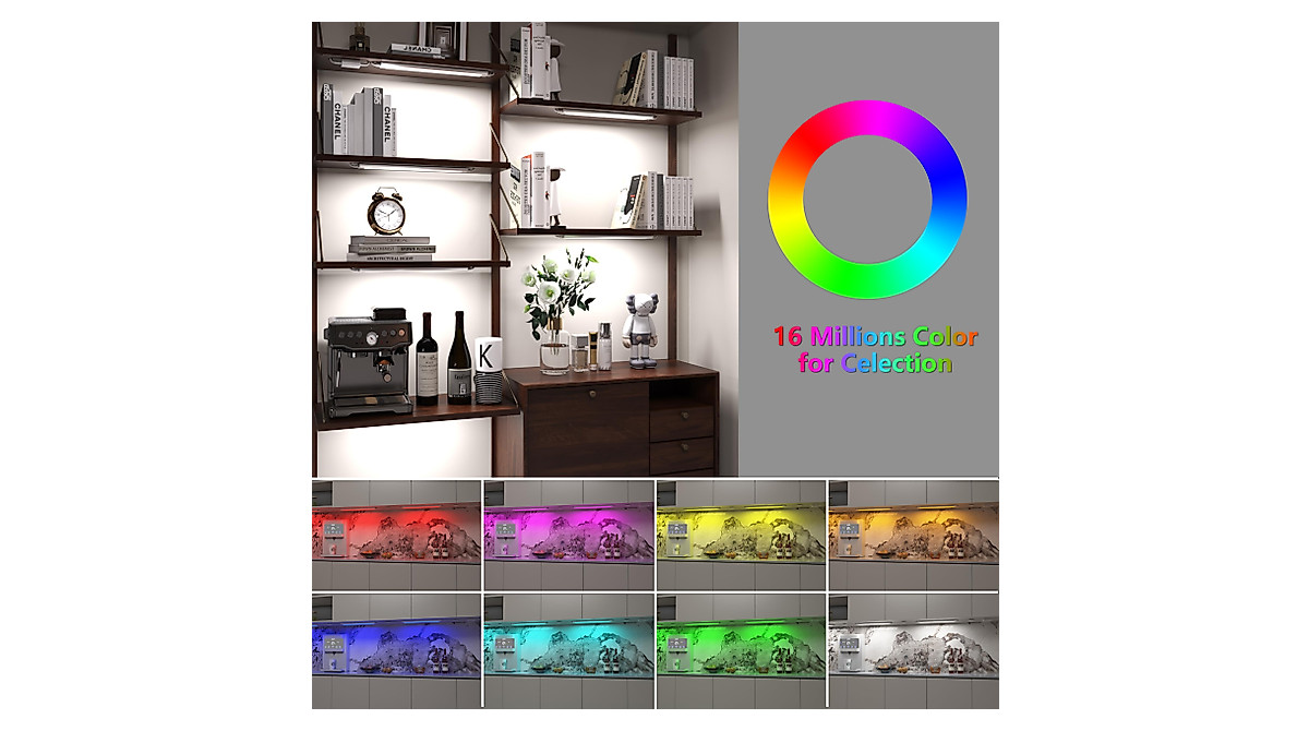 Smart Under Cabinet RGB LED Lights - Voice Controlled & Dimmable