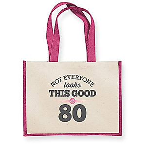 Design, Invent, Print! 80th Birthday Keepsake Gift Bag Present for Women Age 80 Novelty Shopping Tote Eighty 16.5 x 13 x 7.5 inches