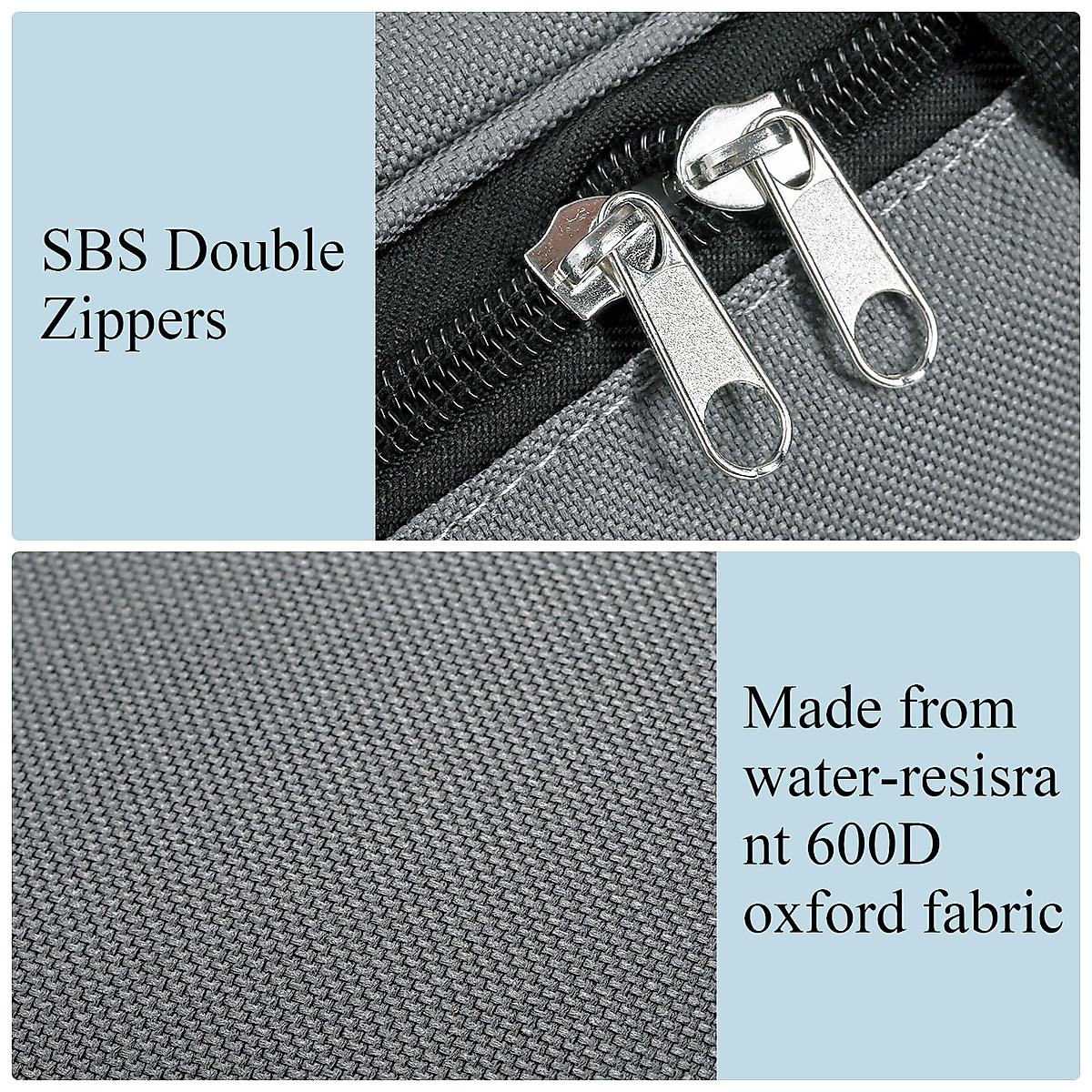 YOUEON Bongo Drum Bag with Carrying Grip, 18 Inch Standard Size Padded Bongo Gig Bag Bass Drum Fabric Bag with Dense Protective Interior Padding, Grey