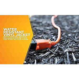 Woods Light Duty Extension Cord, 50Ft, 16 Gauge, General Purpose Cord, SJTW, Orange, 0723
