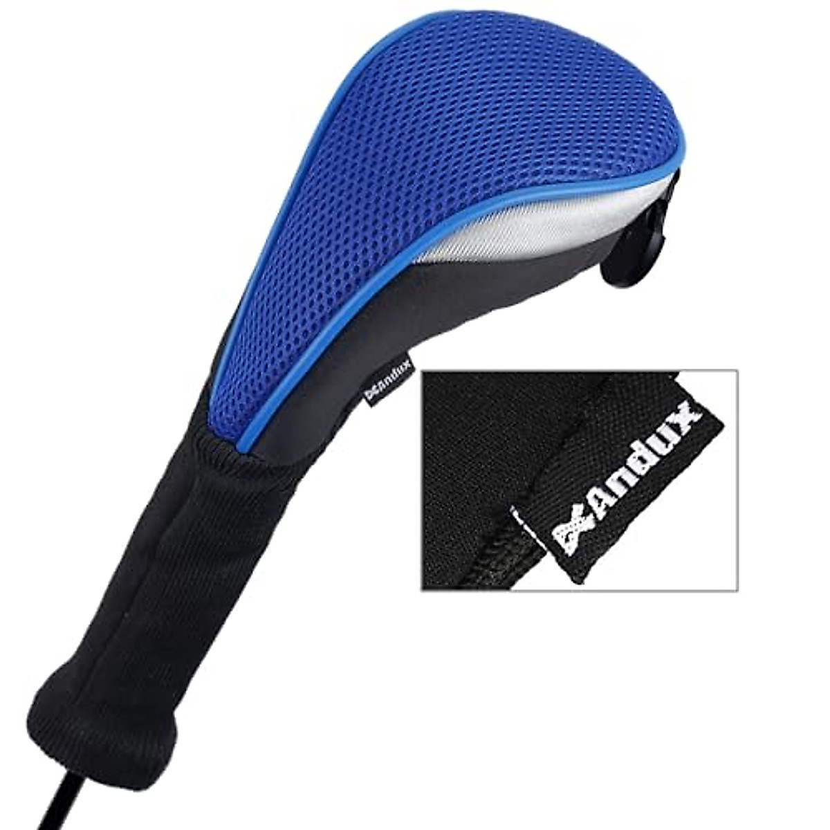 Andux 4pcs/Pack Long Neck Golf Hybrid Club Head Covers Dial No. Tag CTMT-02 Blue