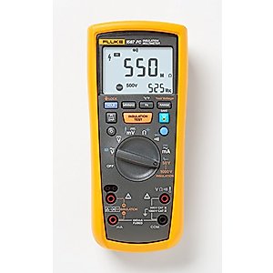Fluke 1587 FC 2-in-1 Insulation Multimeter, True-RMS, Selectable Insulation Test Voltages Up To 1000 V, Pi/DAR Timed Ratio Tests, Measures Frequency, Includes Low-Pass Filter For Motor Drive VFD