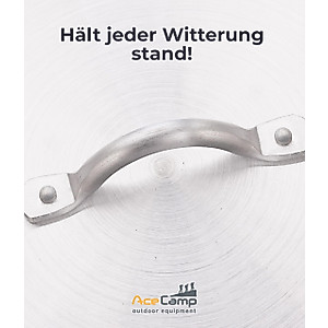 AceCamp® Camping Pot for Gas Stove Made of Aluminium with Handle and Lid [4L] - Camping Pots for Gas Cookers, Grills and Fire - Camping Pot Set Camping Pot - Camping Cooking Pot Set Camping