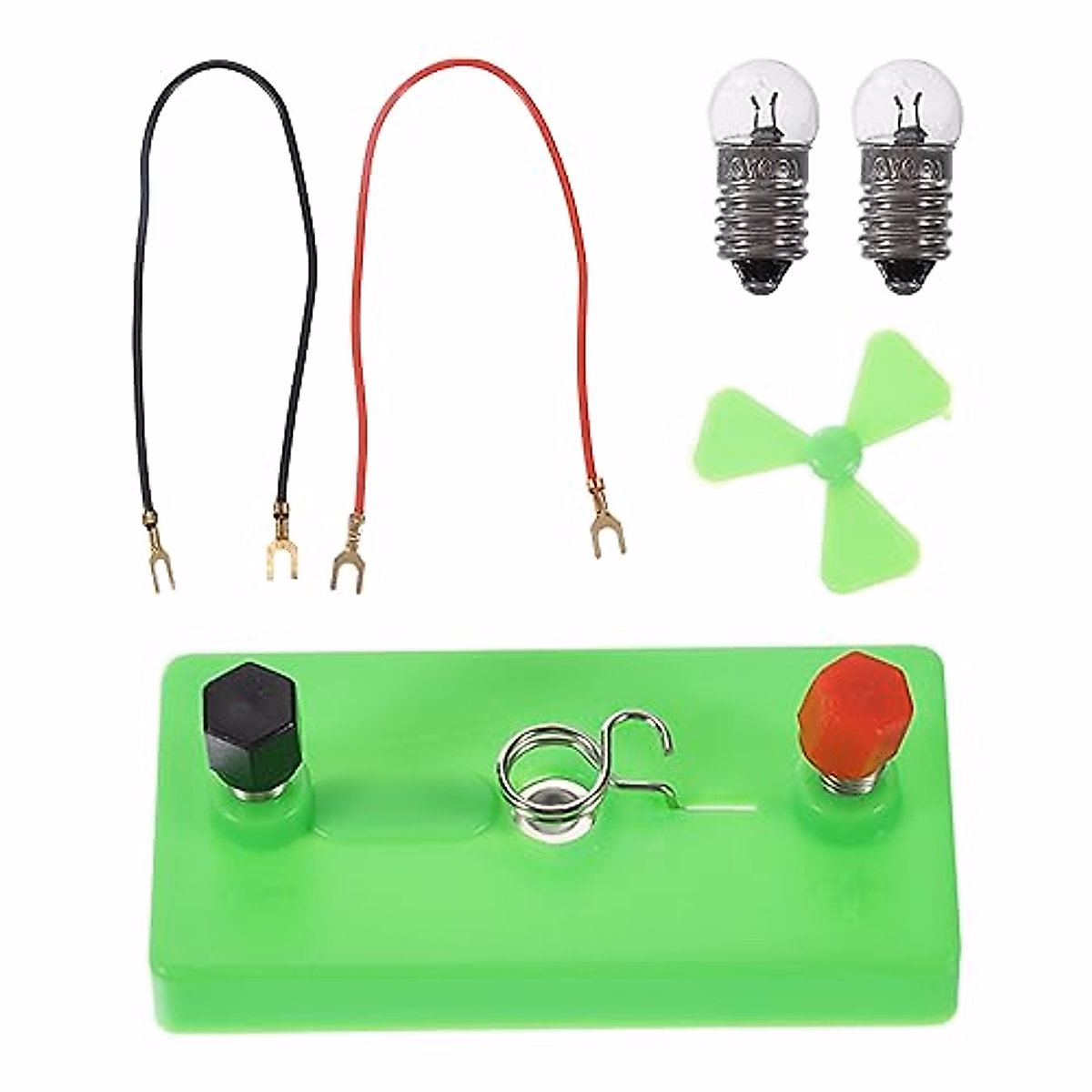PATIKIL DIY Generator Motors Set, 4Pcs Mini Hand Generator Motor Kit with Bulb Lamp Holder Hand Cranked Power Generator Science for LED Light Bulb Windmill
