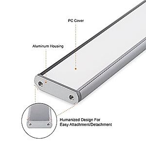 LIT-PaTH Under Cabinet Light with PIR Motion Sensor and D2D, LED Closet Lights, 3000/4000/5000K Selectable, Stick-on Anywhere and Battery Operated, Aluminum Housing, Silver Finish, 1-Pack