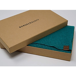 Borges & Scott Pure Cashmere Scarf - 100% Cashmere - Made in Nepal - Teal