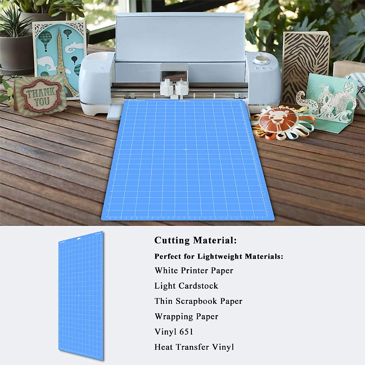 EVISWIY 4PCS 12x24 Mats for Cricut Maker 3/Maker Explore Air 2/Air/One with 5 PCS Blades StandardGrip/LightGrip/StrongGrip/FrabricGrip Multiple Green Blue Purple Pink Cricket Cutting Mats for Cricut