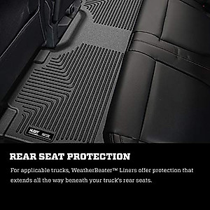Husky Liners Weatherbeater Floor Mats | Fits 2015 - 2024 Ford F-150 SuperCab; 2017 - 2024 Ford F-250/F-350 SuperCab; 2017 Ford F-450 SuperCab | 2nd Row, 1-pc Black - 19361