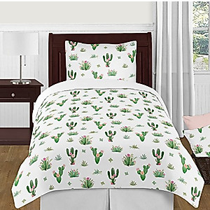 Pink and Green Boho Watercolor Baby Kid Clothes Laundry Hamper for Cactus Floral Collection by Sweet Jojo Designs