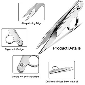 2 Pieces Sewing Scissors Thread Snippers Mini Trimming Nippers Small Embroidery Shears with Protective Rubber Sleeve for Various Materials Fishing Line DIY Sewing Tailoring Dressmaking Crafting