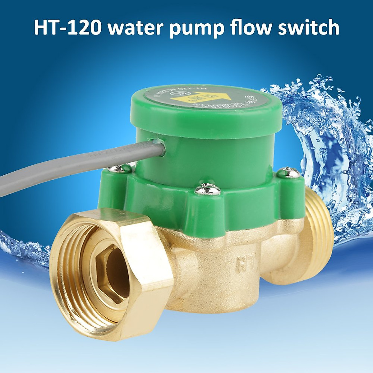 Hilitand Water Flow Sensor Switch HT-120 AC 220V G3/4"-3/4" Thread Water Pump Flow Sensor Switch for Shower Flow Water Heater