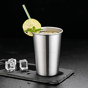 Hoshen 2Pcs Stainless Steel Cone Cup, Beverage Cup, 16 Ounces Capacity, Suitable for Bars, Houses, Picnics