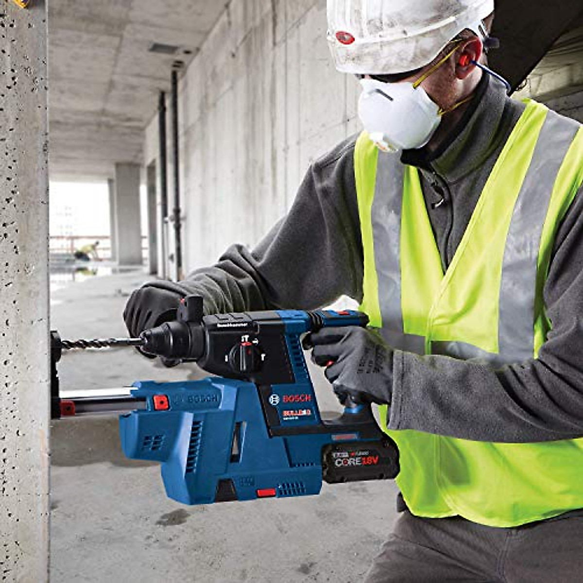 Bosch GBH18V-26K24A 18V Brushless SDS-plus® Bulldog™ 1 In. Rotary Hammer Kit with (2) CORE18V 8.0 Ah Performance Batteries