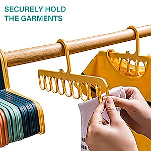 NiHome 8-Pack 9-Hole Clothes Hangers Organizer Set, Multifunction Hanger Space-Saving Wardrobe Drying Racks Clothes Storage for Scarf, Socks, Laundry Home Dormitory