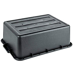 COLIBYOU 6 Pack 20" x 15" x 7" Black Polypropylene Bus Dish Plastic Restaurant Tub w/Lid of Set