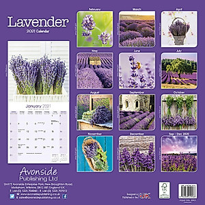 Garden Calendar - Lavender Calendar - Flower Calendar - Calendars 2020 - 2021 Wall Calendars - Garden Calendars - Flower Calendar - Lavendar 16 Month Wall Calendar by Avonside