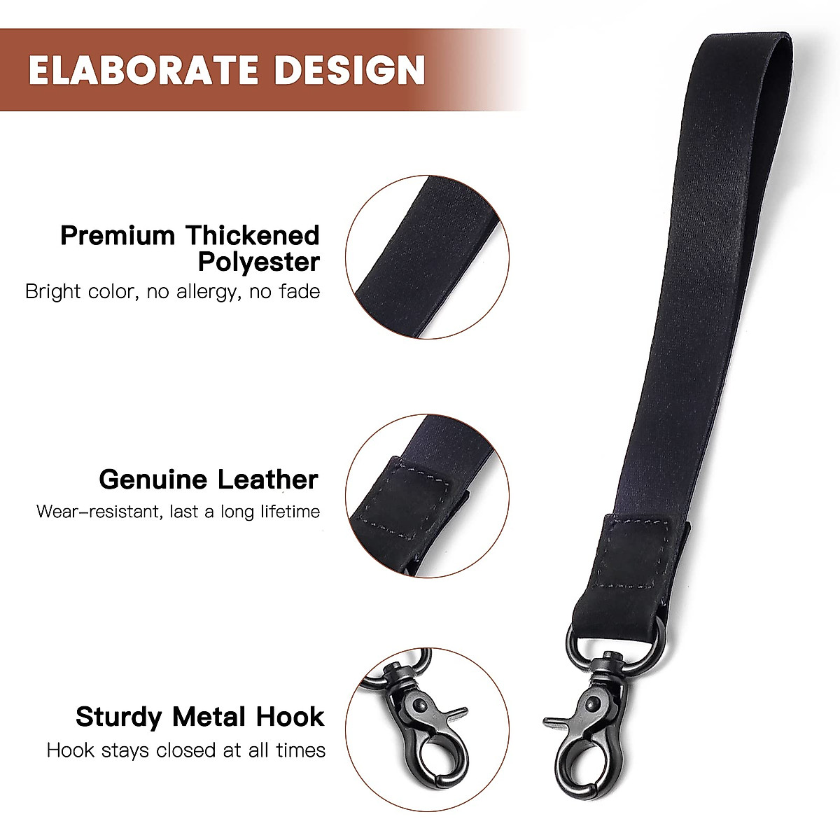 XCHIN Hand Wrist Lanyard Key Chain Holder, Wristlet Strap for Key for Women & Men, Short Keychain Lanyard for Car Key