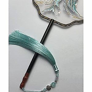 PHONME Chinese Embroidered Hand Fan Hand Fan Folding Hand Fan Antique Fan Summer Female Chinese Style Hanfu Cheongsam Ancient Costume Embroidery Small Fan Vintage Style