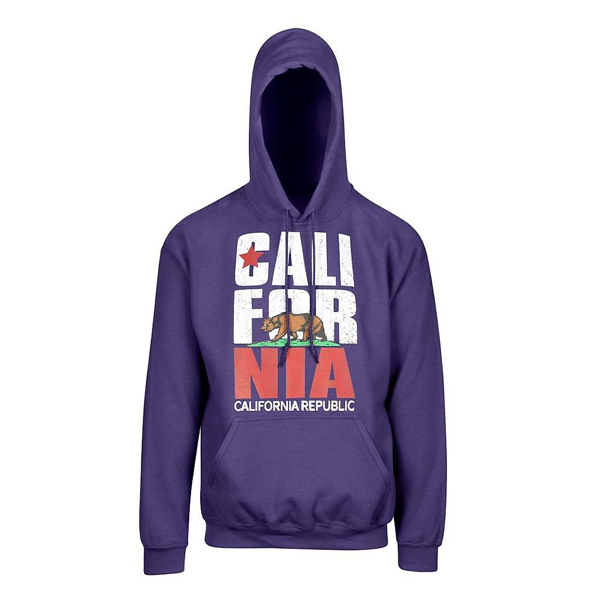 Gravity Trends California Republic Classic Bear Hoodie Sweater, Purple Medium